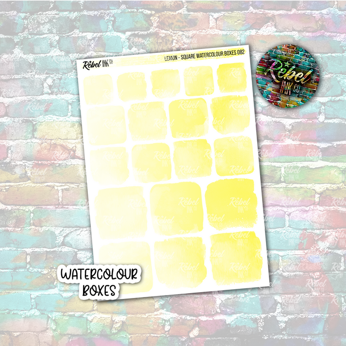Lemon - Watercolour Square Boxes – rebelinkco